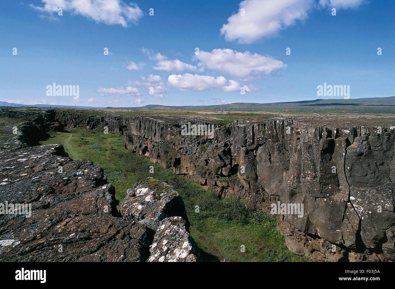 The Almannagja Fault, Thingvellir, Arnessysla, Iceland Stock Photo - Alamy