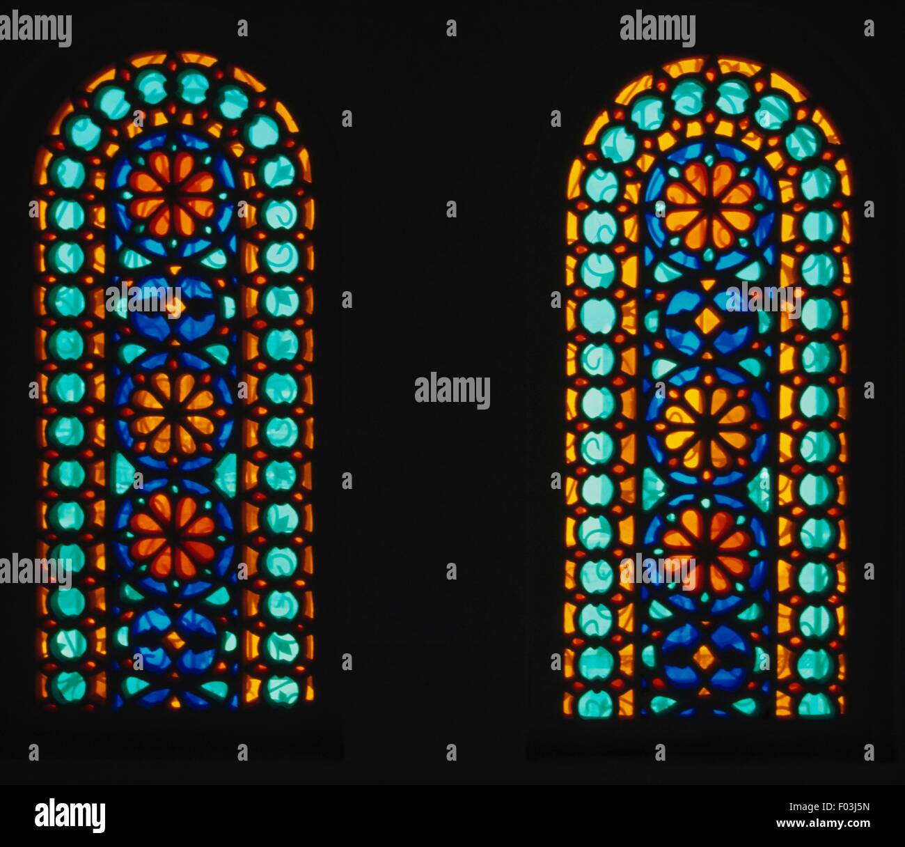 Stained-glass window, Yemen Stock Photo - Alamy