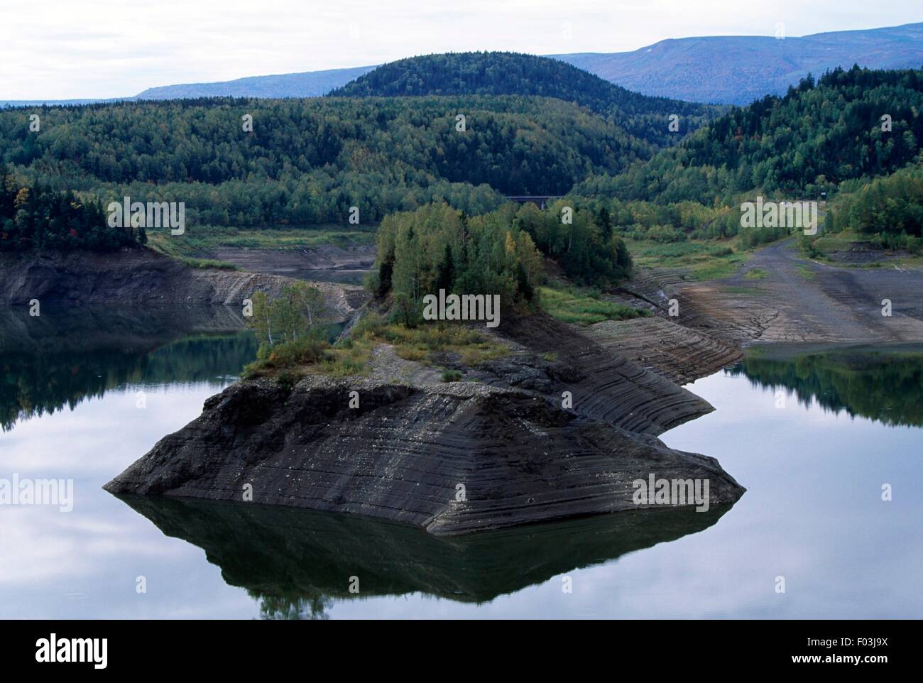 Lake between the woods, Daisetsuzan National Park between Sounkyo Onsen ...