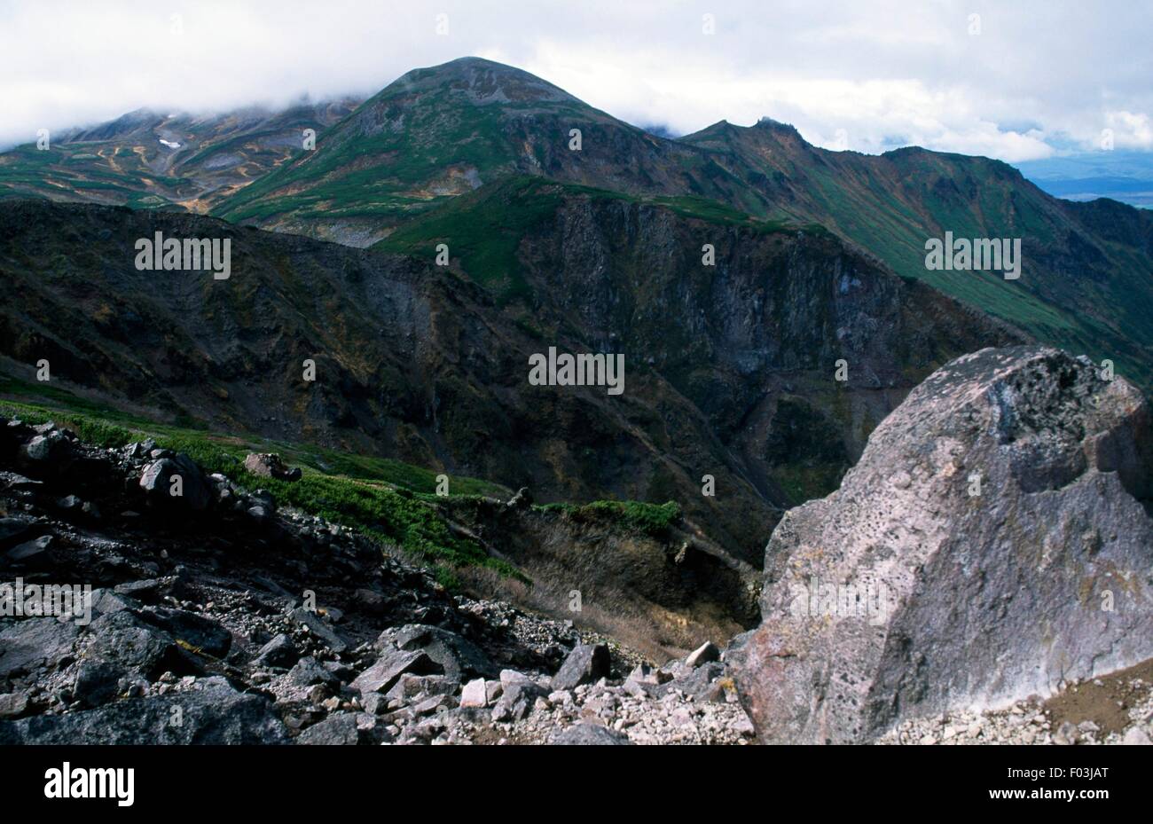 Mount Asahi Dake from Mount Kurodake, Daisetsuzan National Park ...