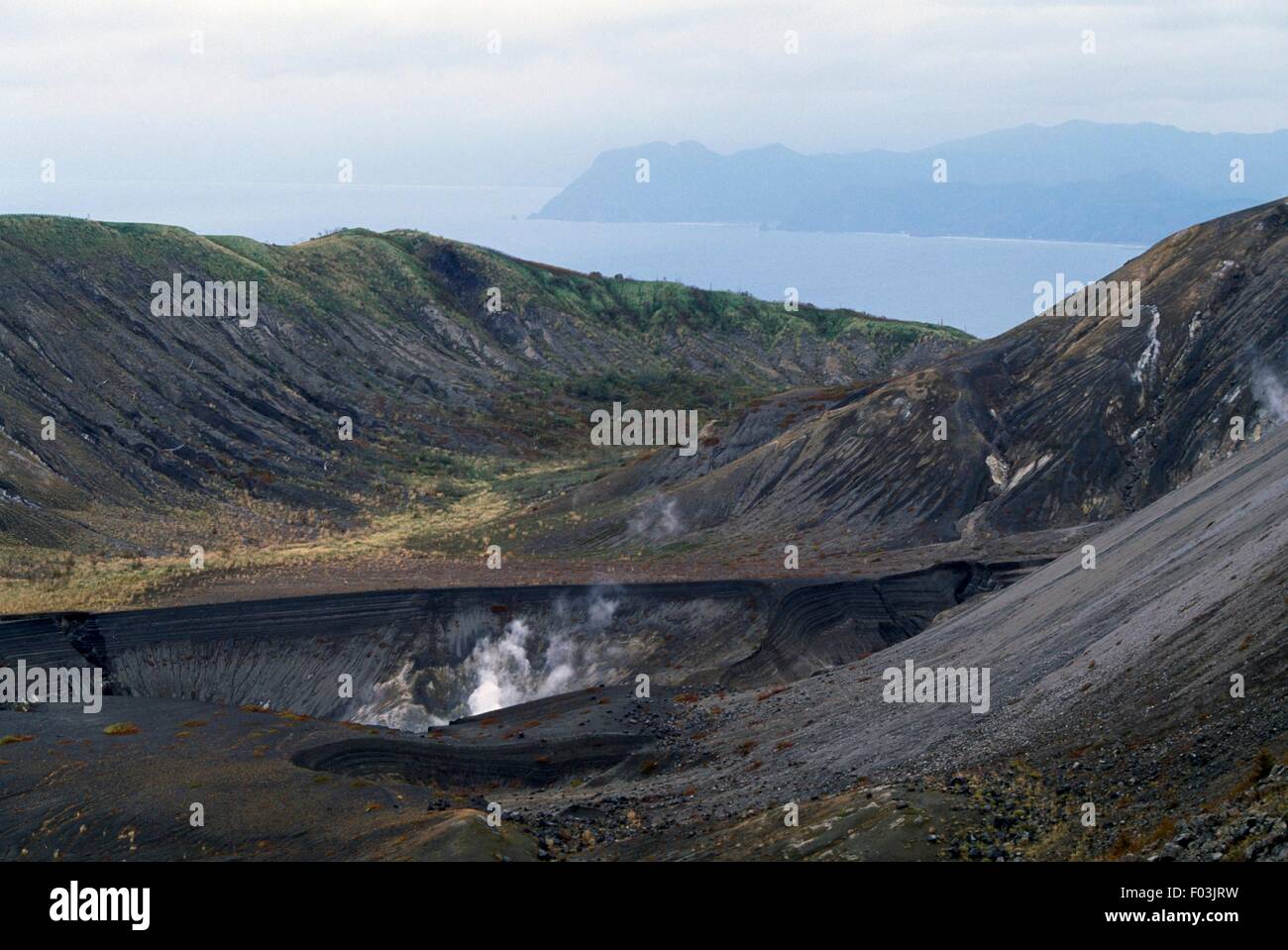 Fumaroles, Usu volcano (Usu-zan), Shikotsu-Toya National Park, Hokkaido ...