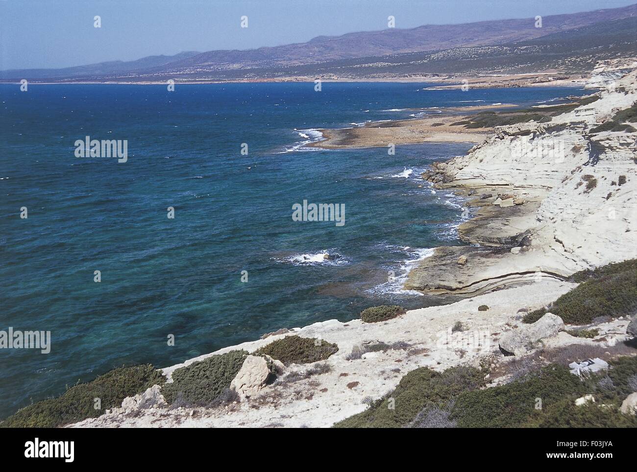 Cyprus - Paphos District. Akamas peninsula. Coast near Karavopetres ...