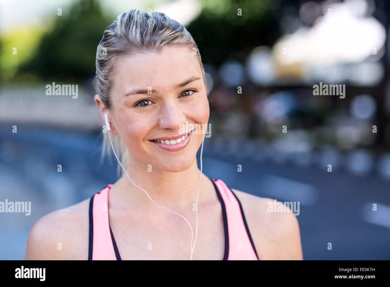 Portrait of beautiful athlete smiling Stock Photo - Alamy