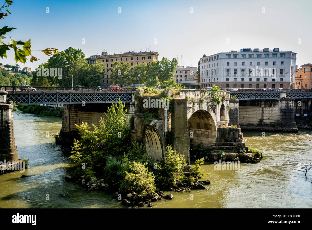 Ponte Palatino, also known as Ponte Inglese crossing the River Tiber ...