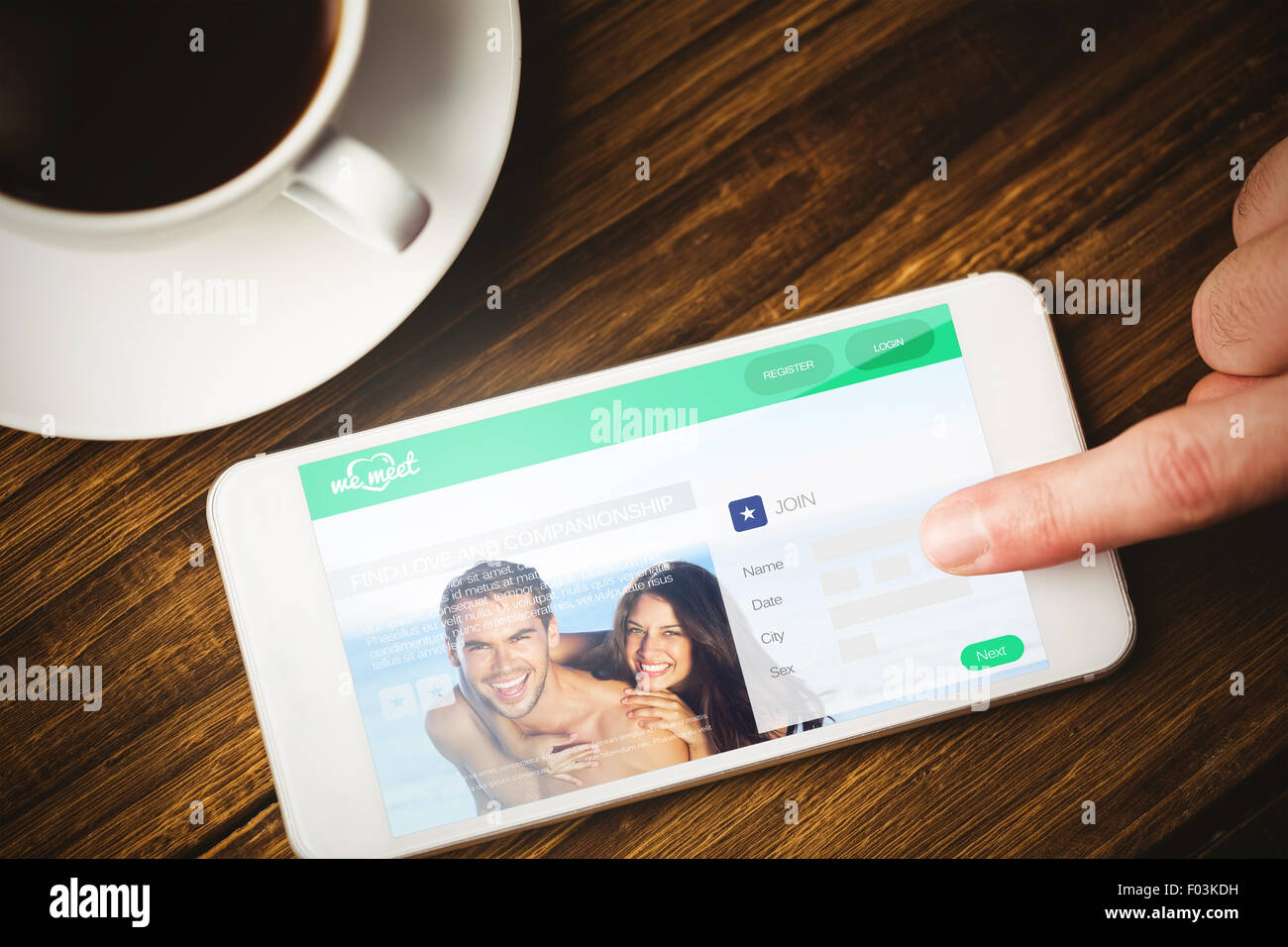Composite image of dating website Stock Photo - Alamy