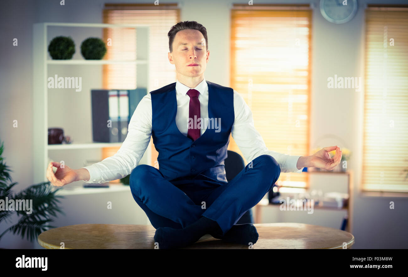 Lotus pose in office hi-res stock photography and images - Alamy