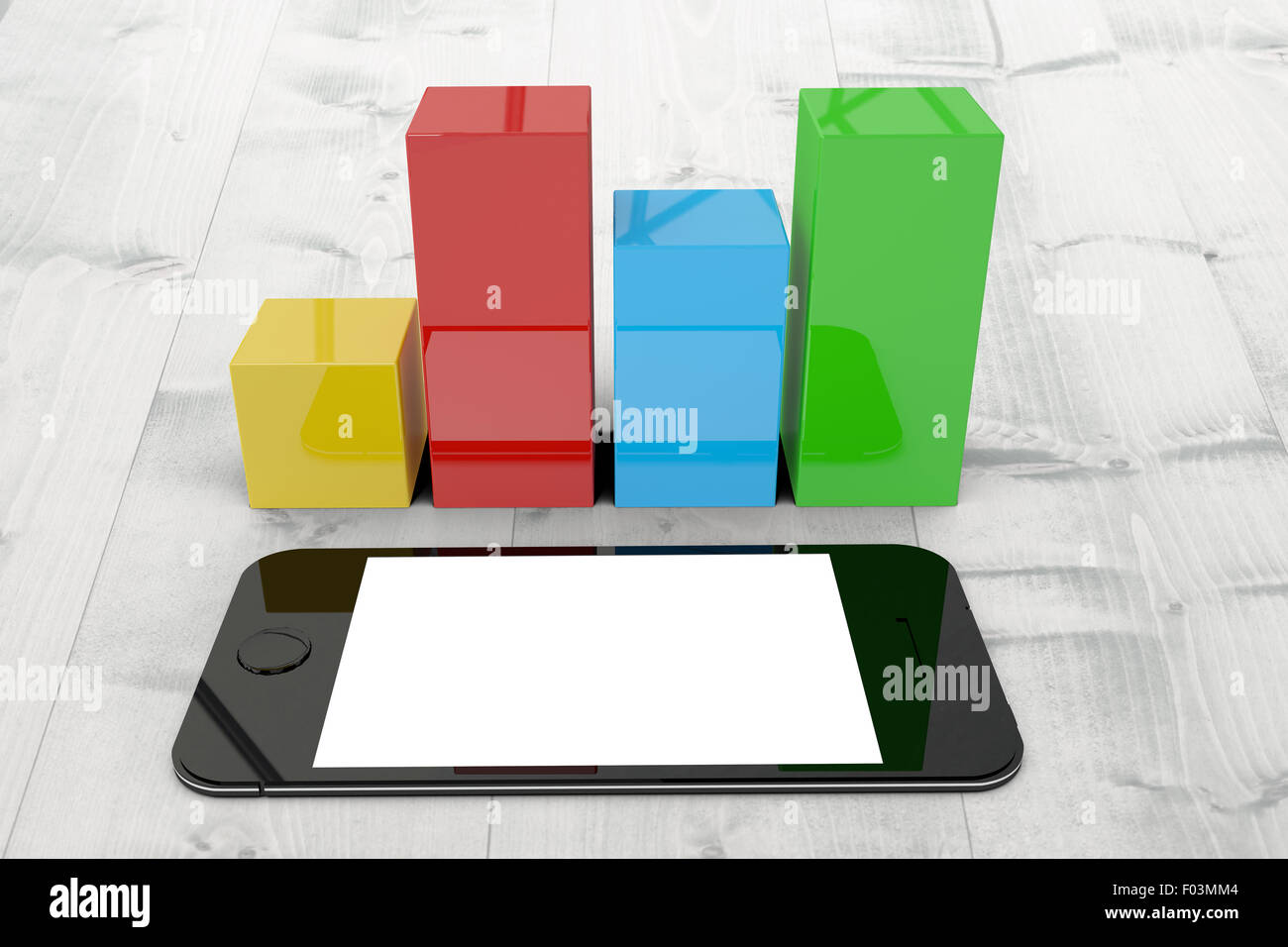 Composite image of smartphone with graphs Stock Photo - Alamy