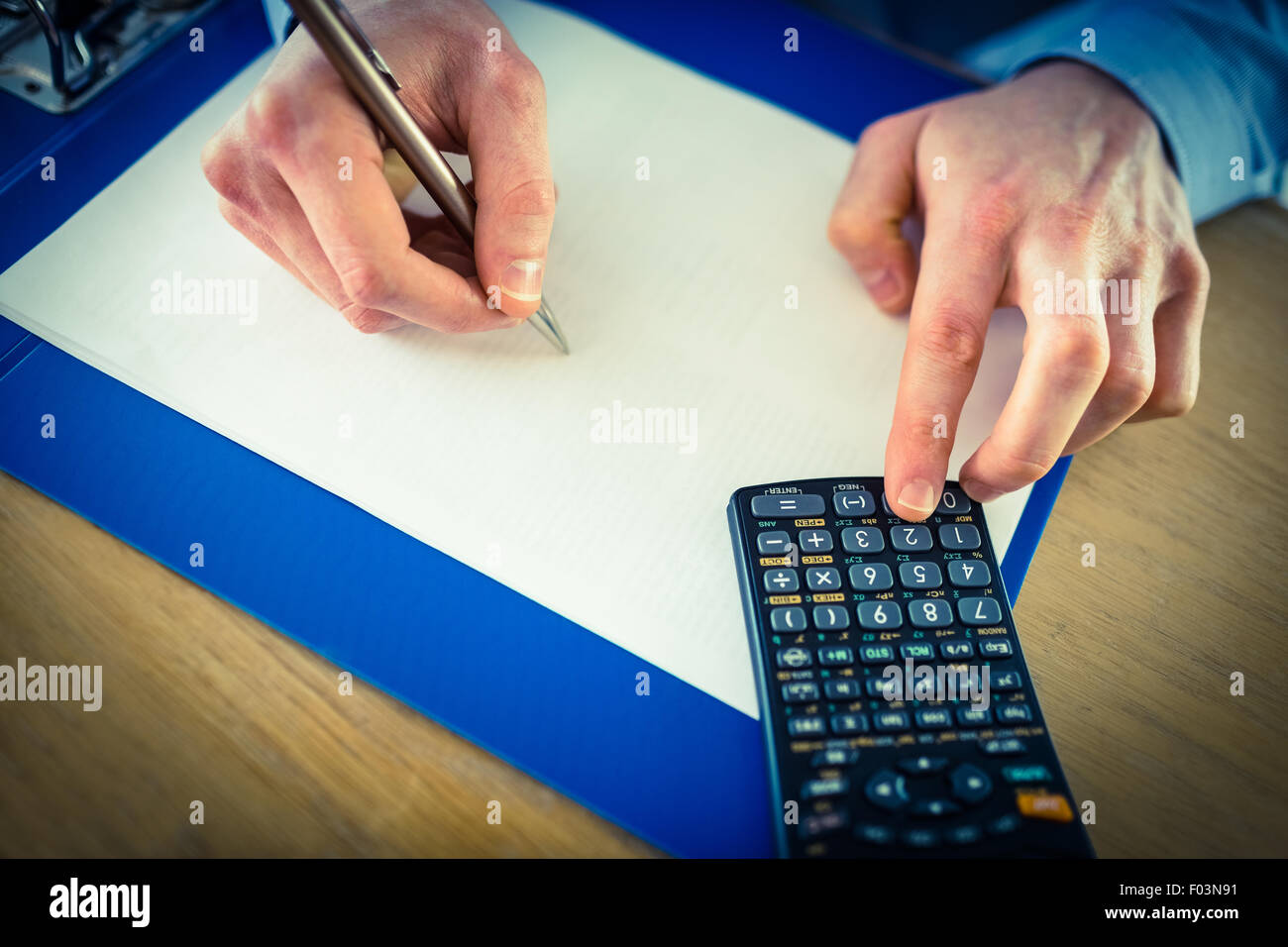 Businessman hands typing and writing Stock Photo - Alamy