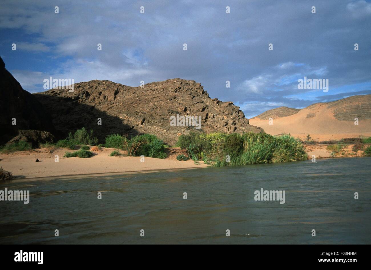 Namibia, Kunene Region, Kunene River, the border with Angola Stock ...