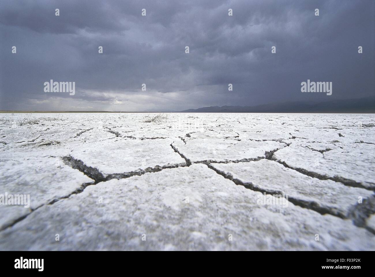 Mongolia. Gobi Desert. Orog Nuur lake. Saline lake deposits Stock Photo ...