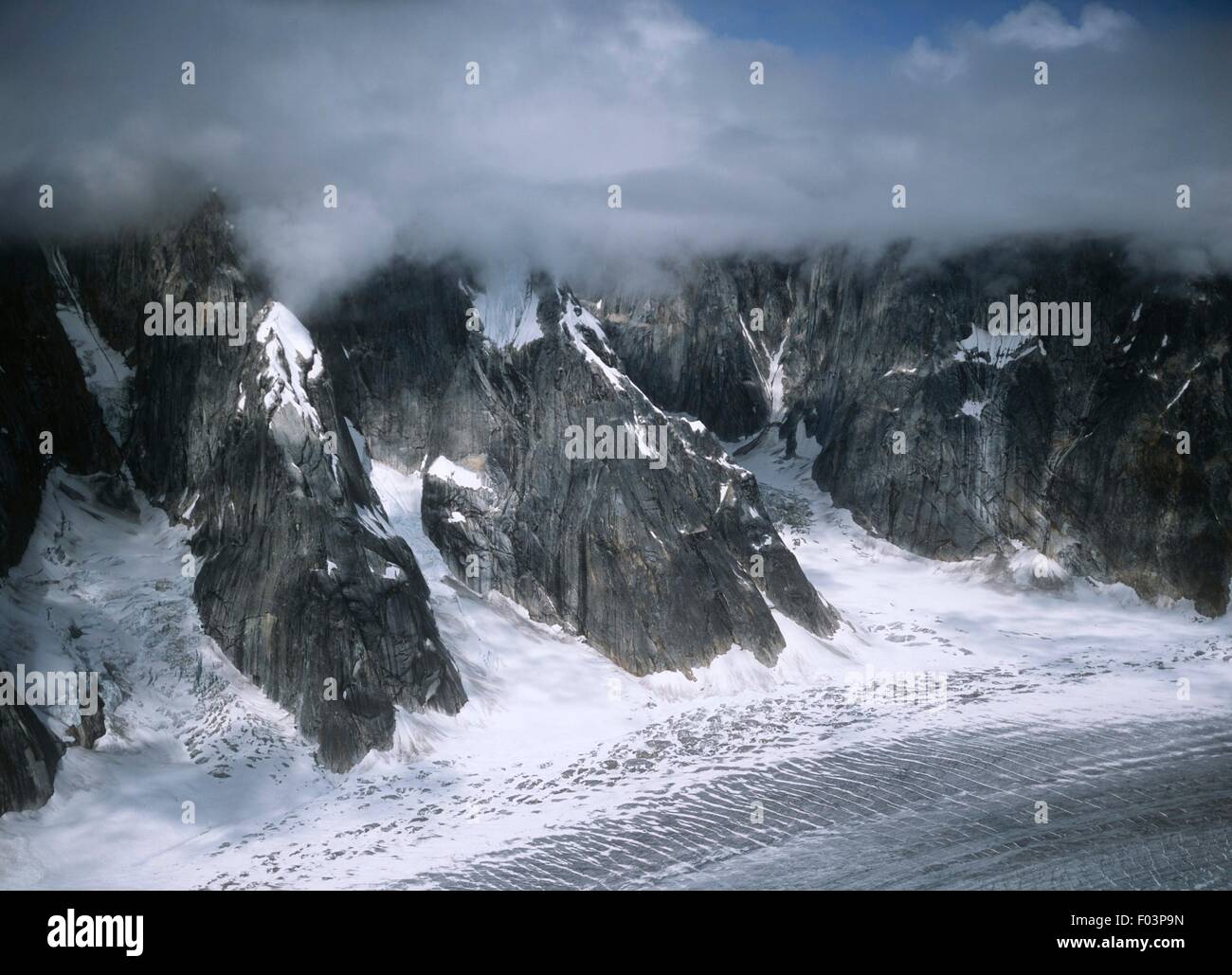 USA, Alaska, Denali National Park, granite peaks of Mount McKinley ...