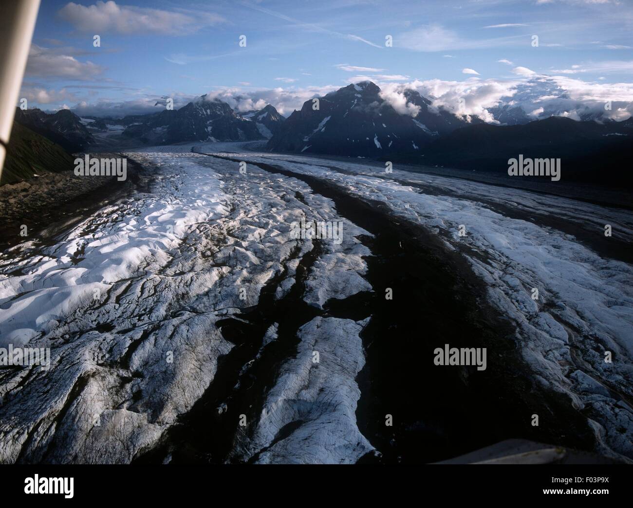 USA, Alaska, Denali National Park, glacier at Mount McKinley Stock ...