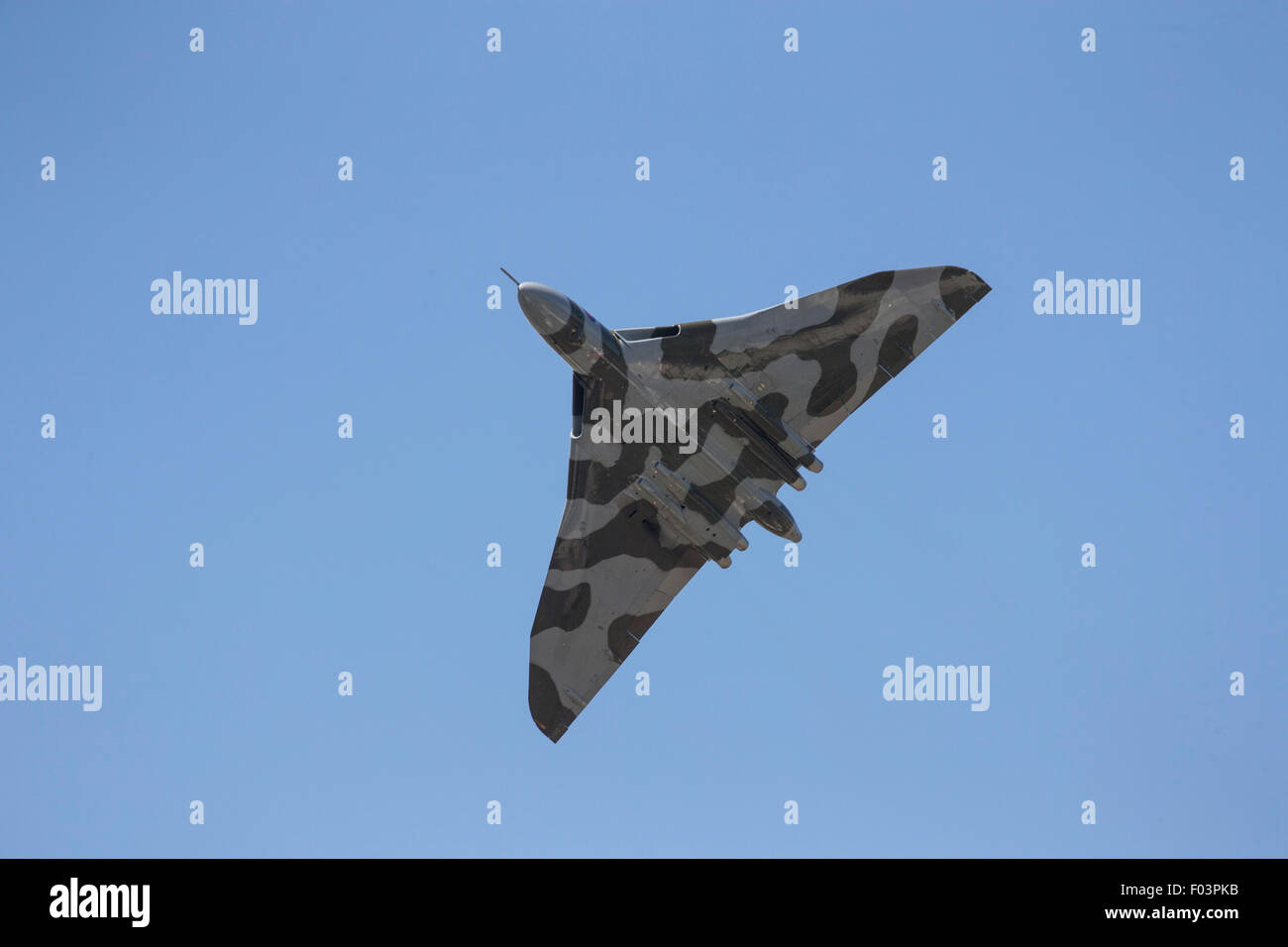 Preserved Avro Vulcan cold war V-bomber flying at the 2015 Royal ...