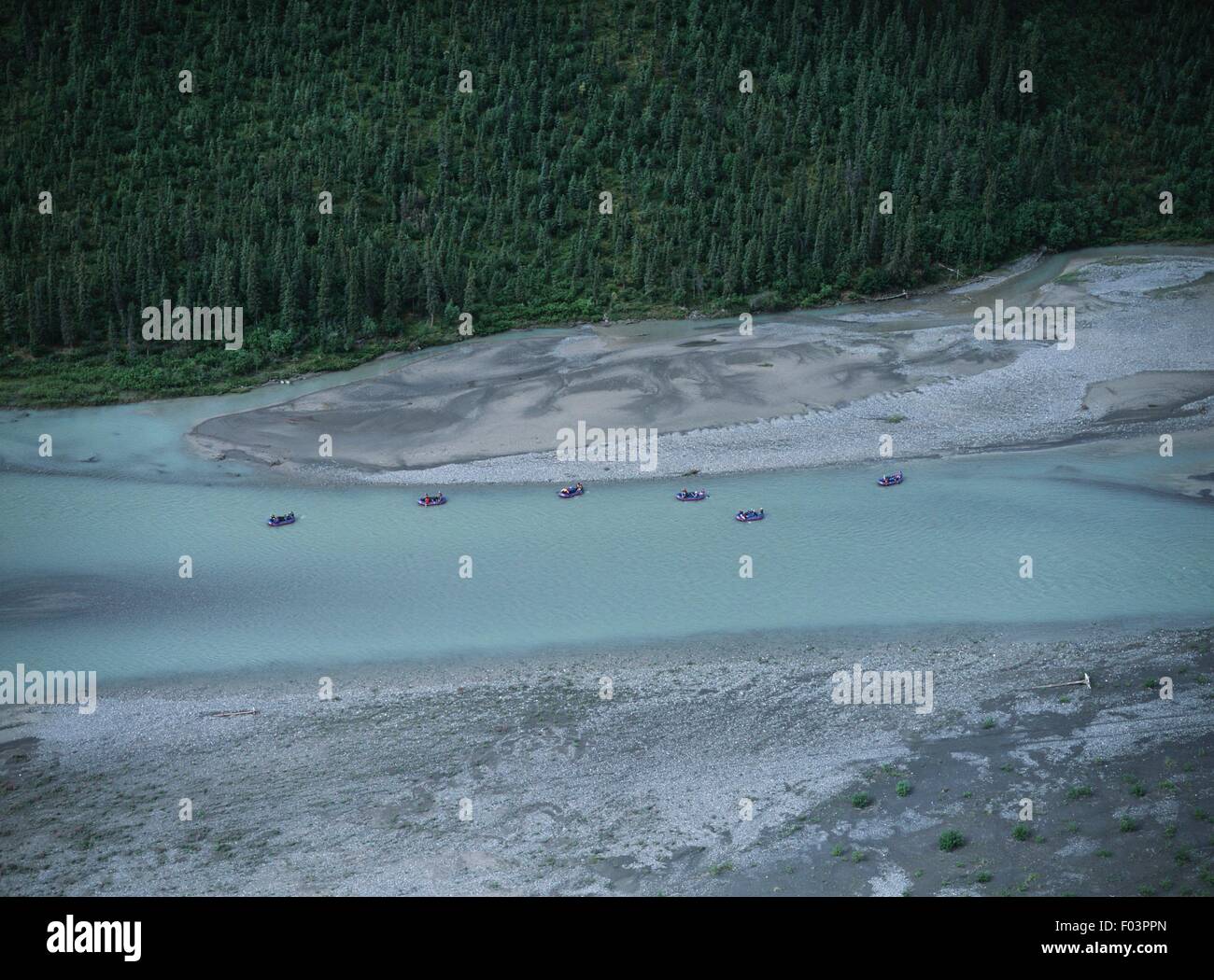USA, Alaska, Gates of the Arctic National Park, rafting on river Stock ...