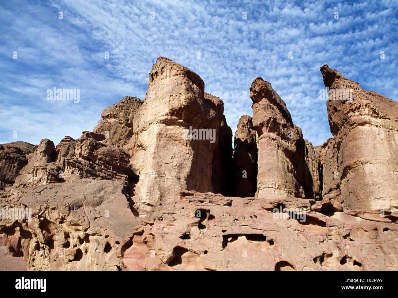 Solomon's Pillars, sandstone ridges formed by water erosion through a ...