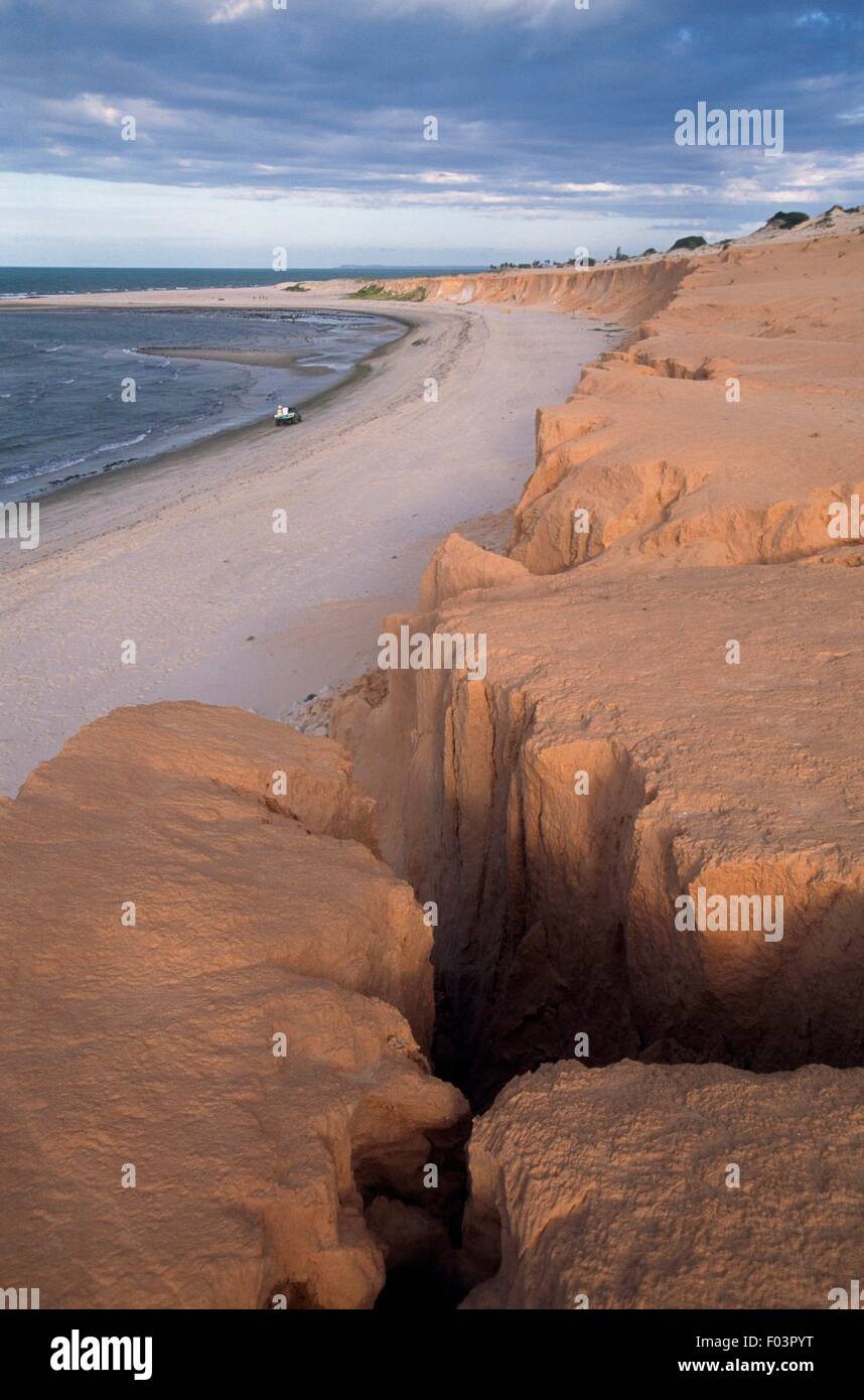 The cliffs ooverlooking Canoa Quebrada beach, State of Ceara, Brazil ...