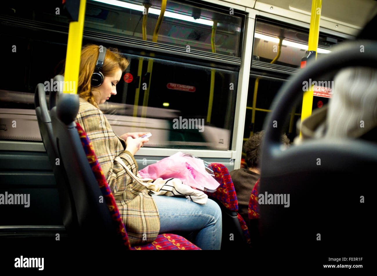 Young woman bus hi-res stock photography and images - Alamy