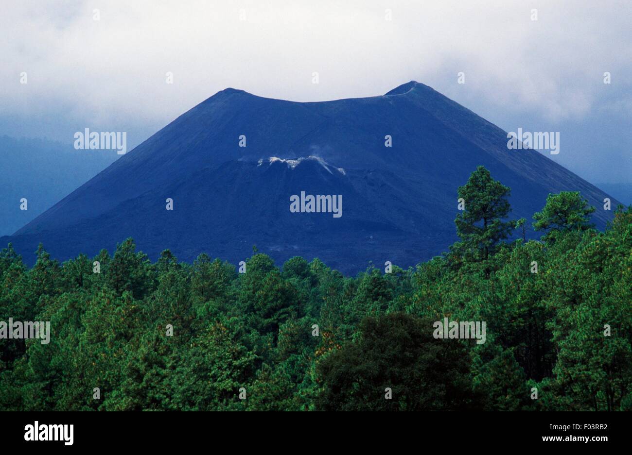 View of Paricutin, volcano in the Michoacan-Guanajuato volcanic field ...