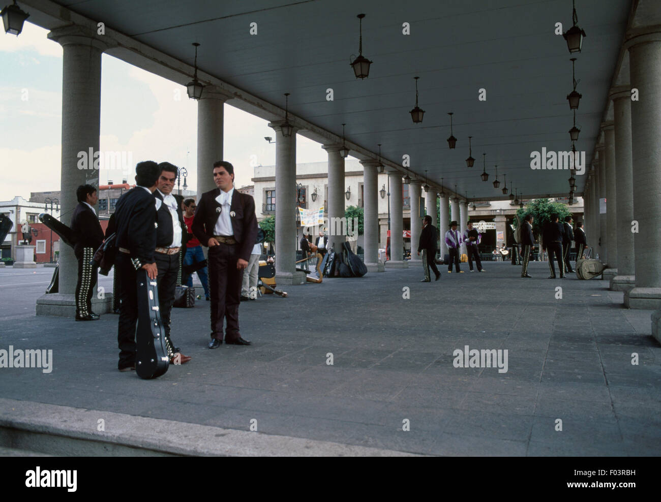 Mariachi (trumpet players) under the portico in Plaza Garibaldi, Mexico ...