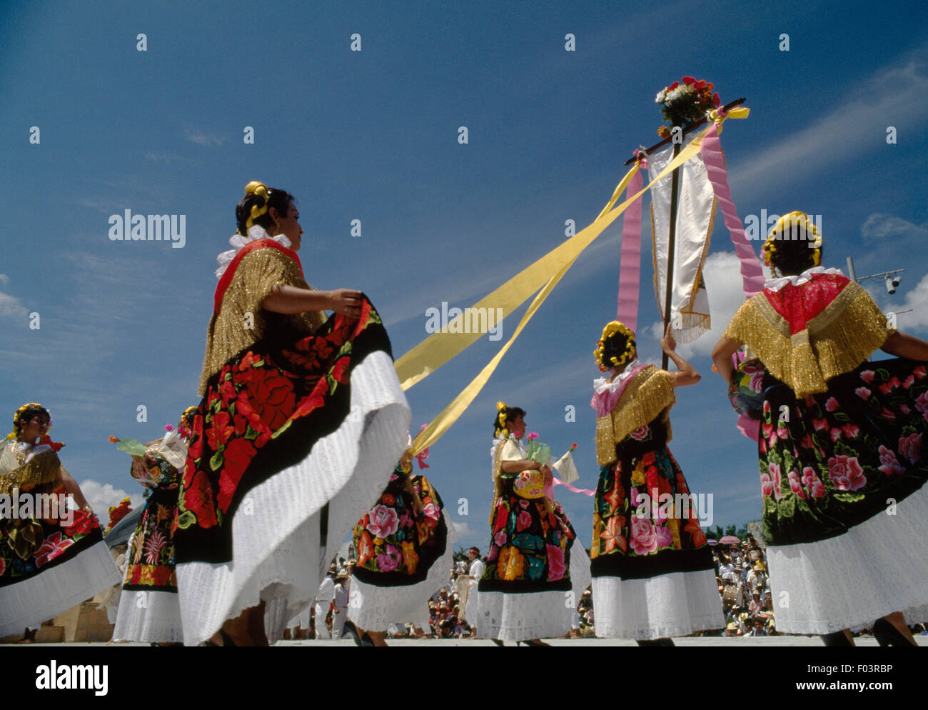 Dancers in traditional costumes, Guelaguetza festival, Oaxaca, Mexico ...