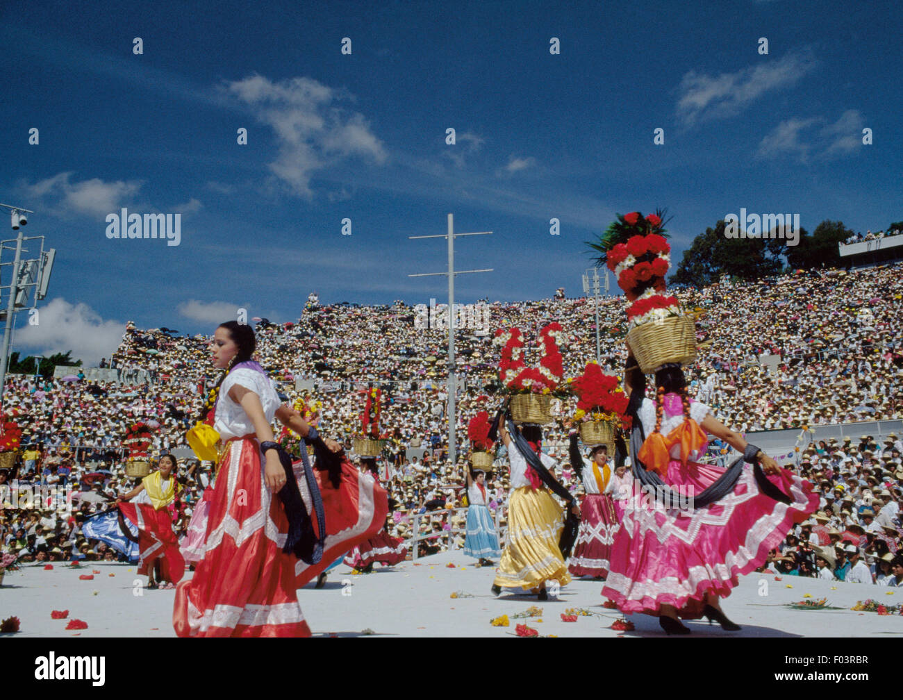 Dancers in traditional costumes, Guelaguetza festival, Oaxaca, Mexico ...