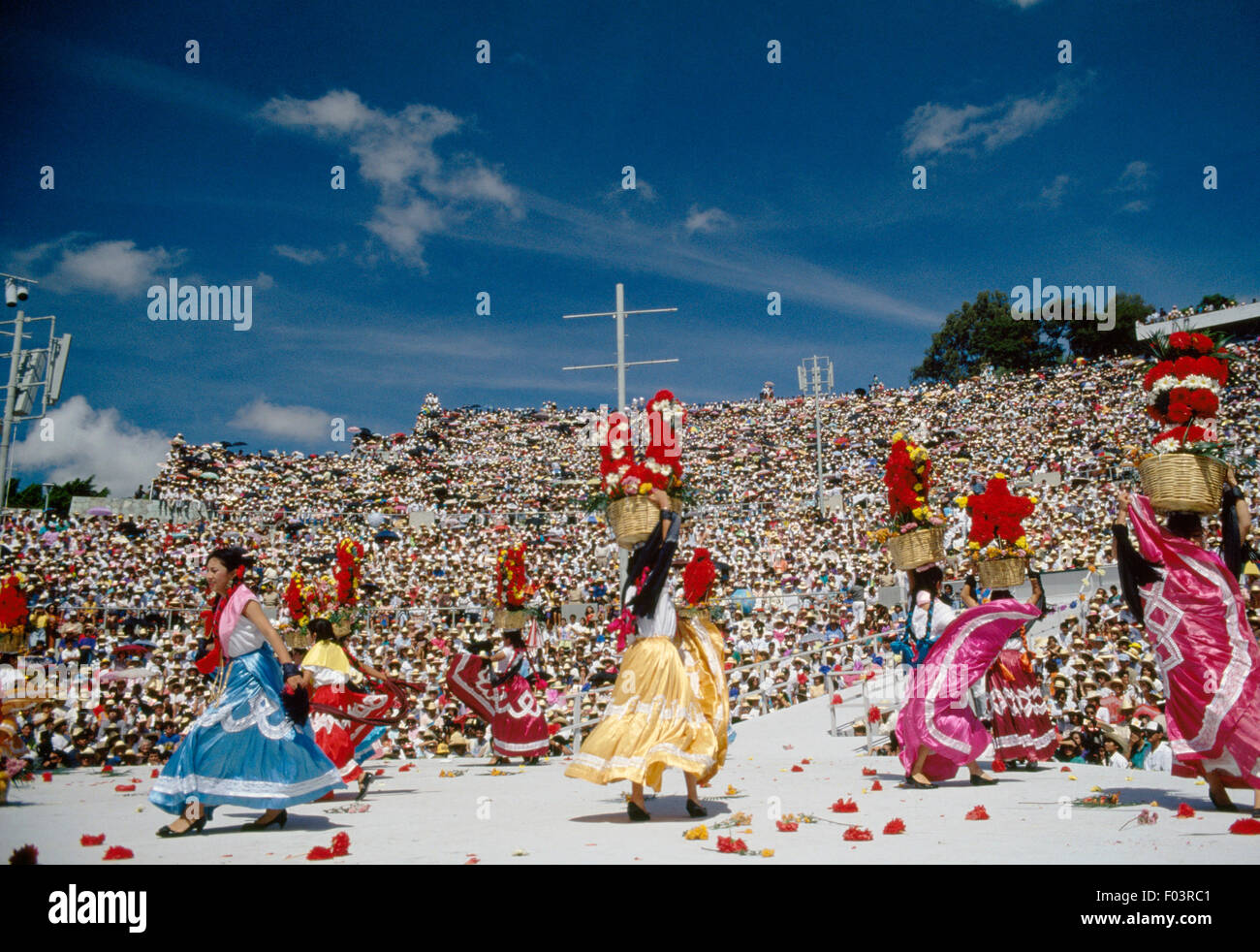 Dancers in traditional costumes, Guelaguetza festival, Oaxaca, Mexico ...