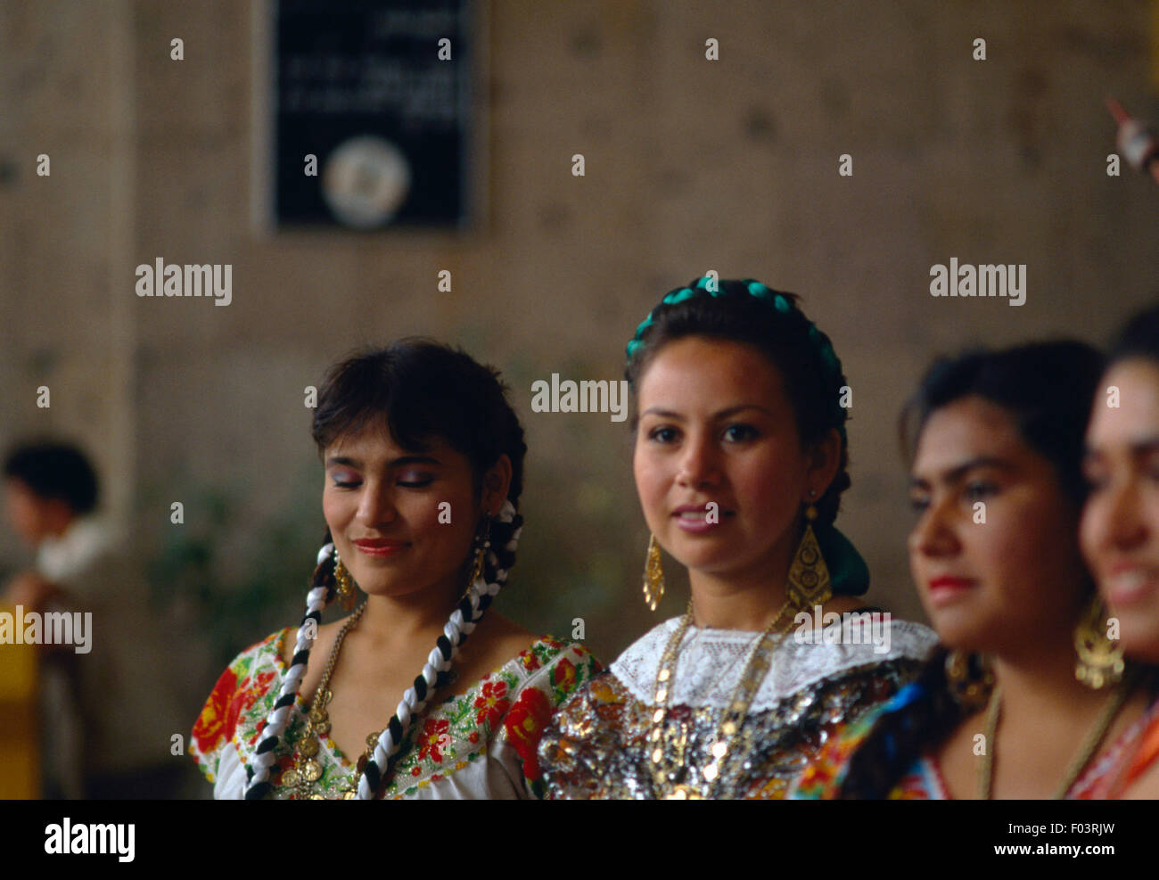 Young women in traditional costumes, Oaxaca, Mexico Stock Photo - Alamy