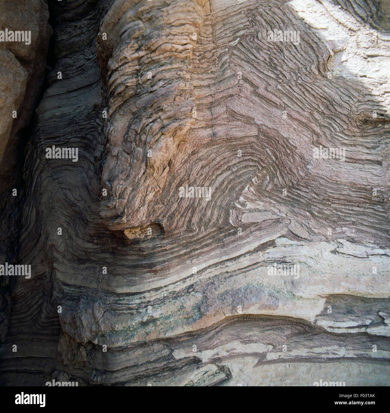 Sandstone and magnesium rock formations of Mount Michrot, Timna Valley ...