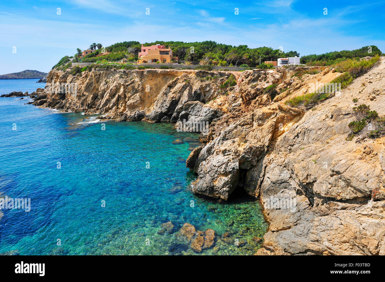 a view of the Mediterranean Sea and a cliffy landscape of the ...