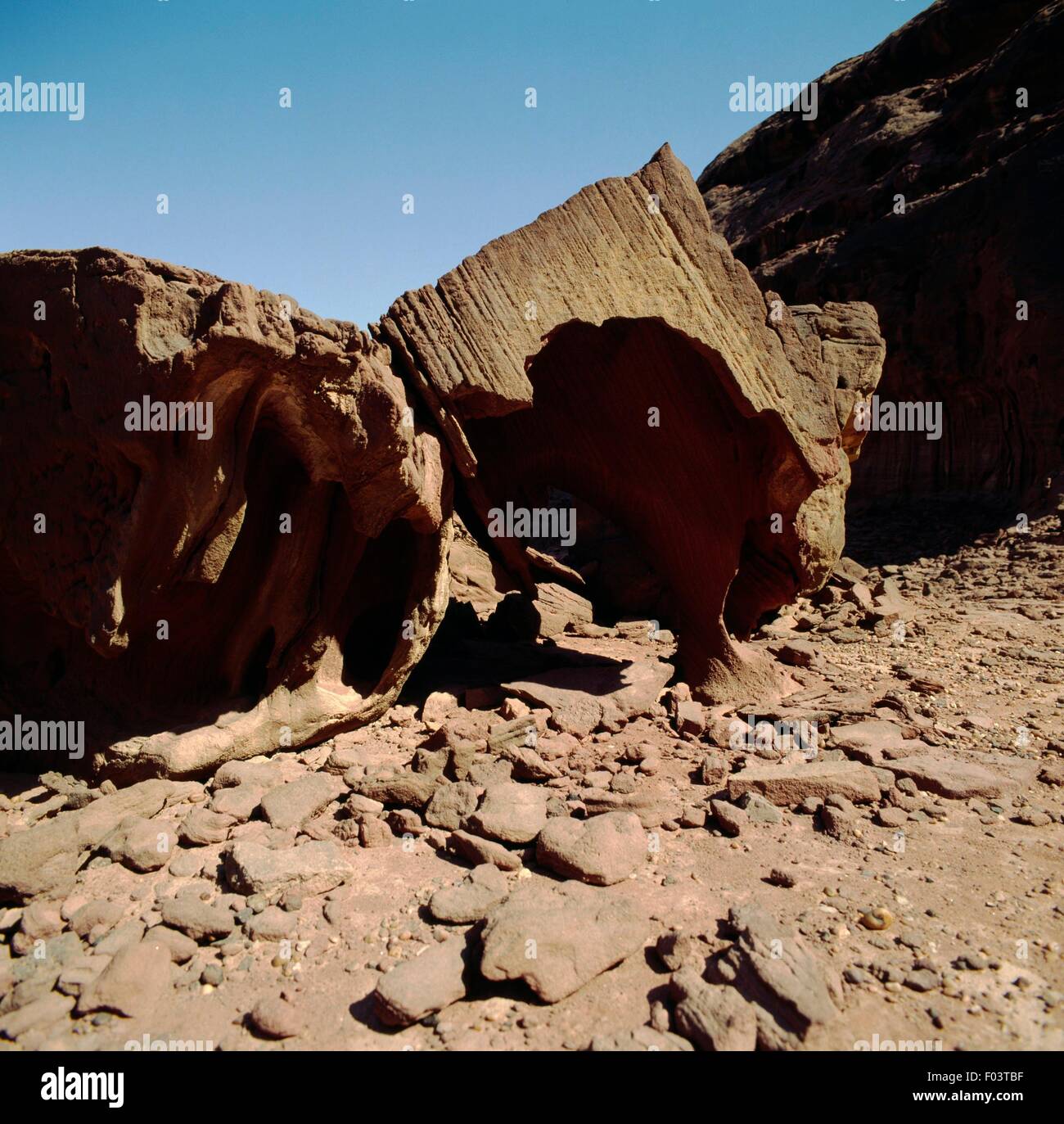 Landscape behind the King Solomon's Pillars area, Timna, Israel Stock ...