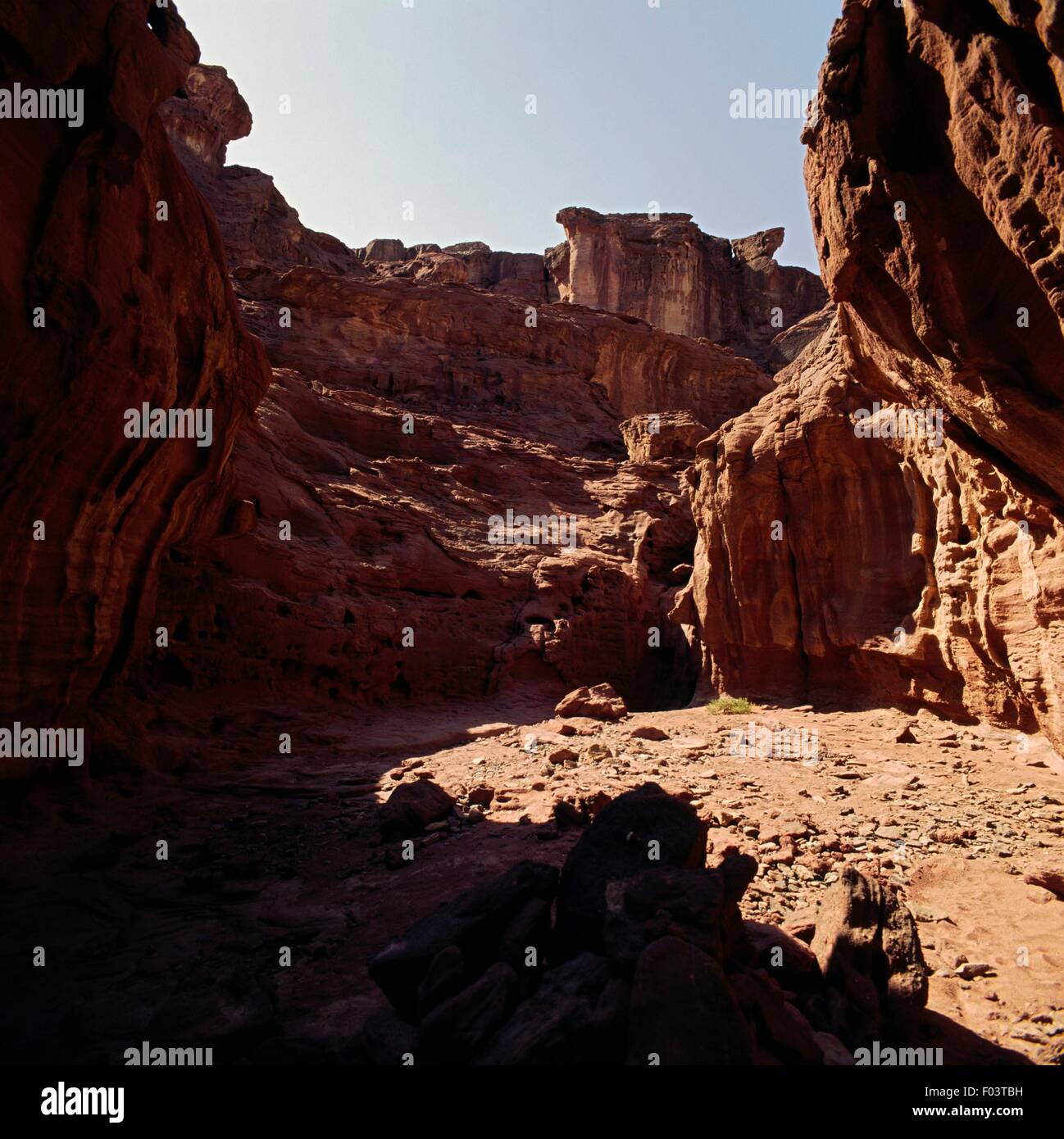Landscape behind the King Solomon's Pillars area, Timna, Israel Stock ...