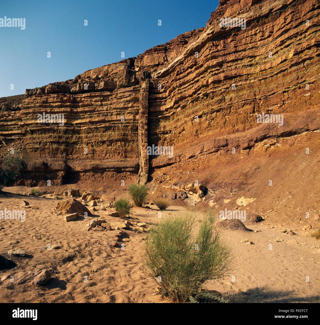 Geological stratification known as Dayek, Makhtesh Ramon or the Ramon ...