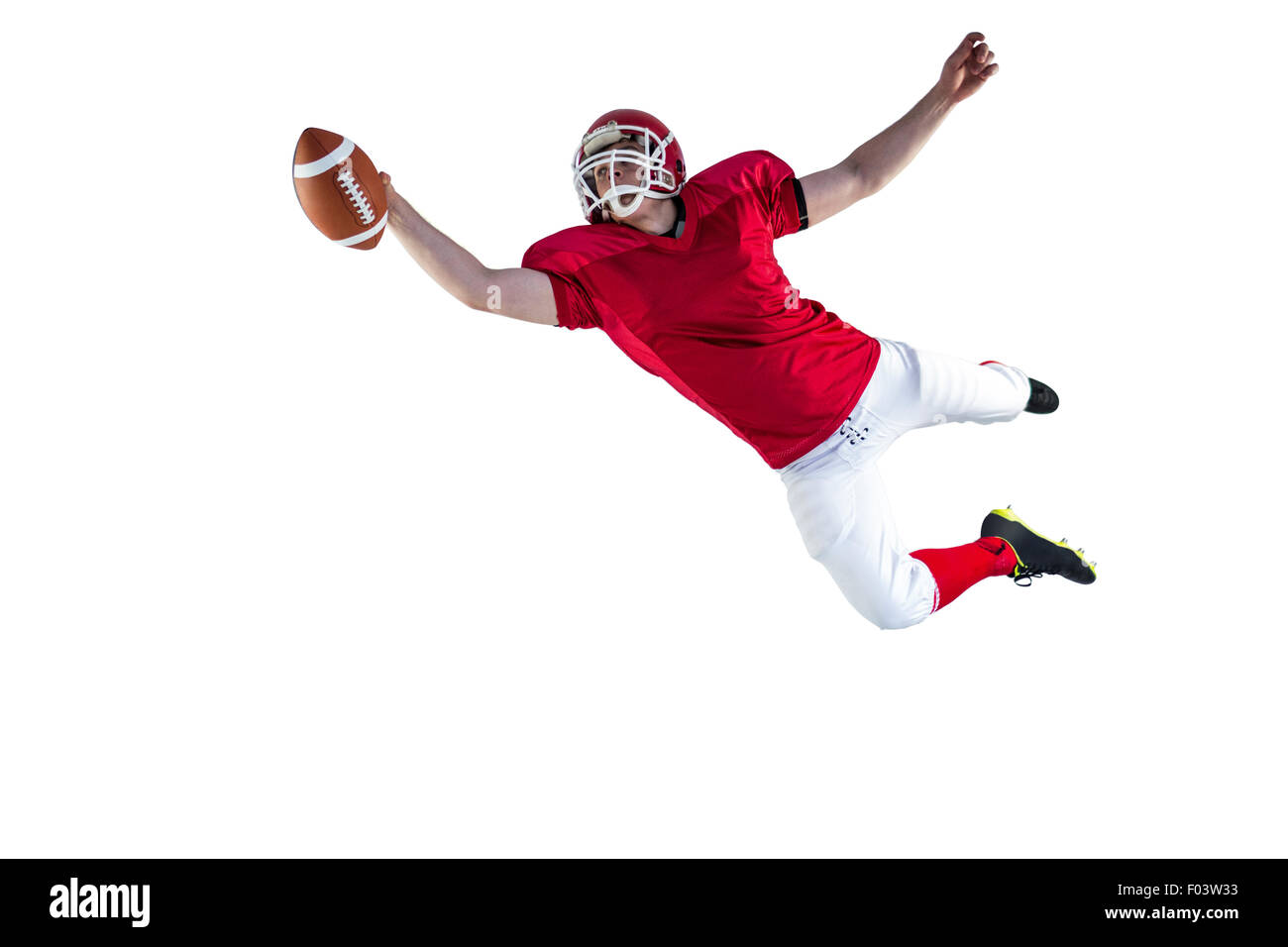American football player scoring a touchdown Stock Photo - Alamy
