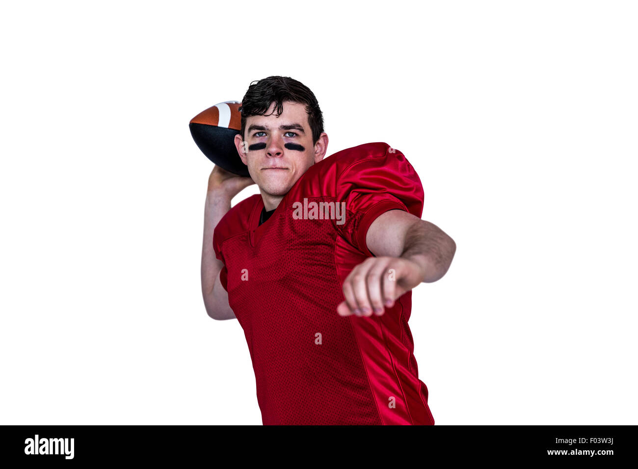 American football player throwing a ball Stock Photo - Alamy