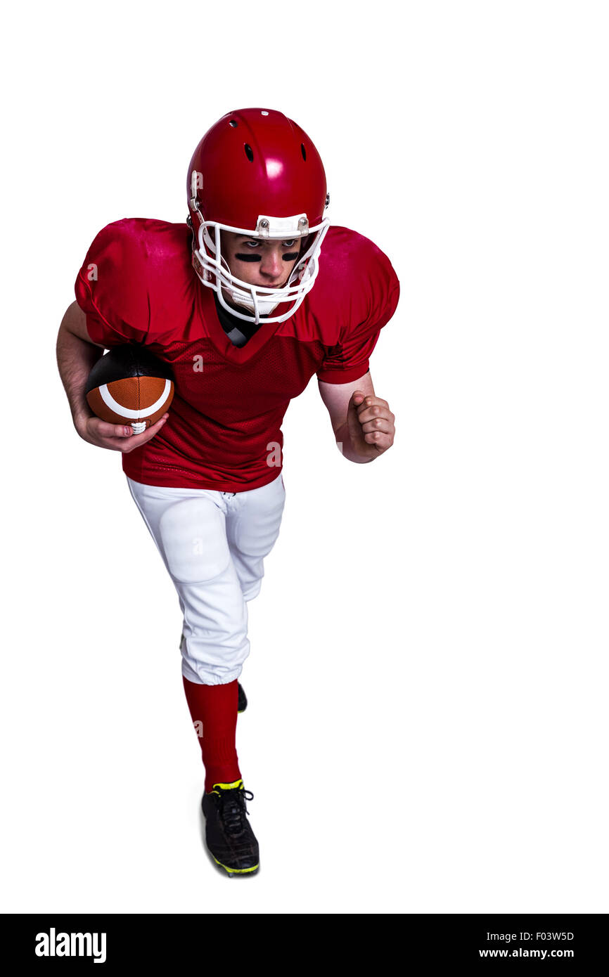 American football player running with the ball Stock Photo - Alamy