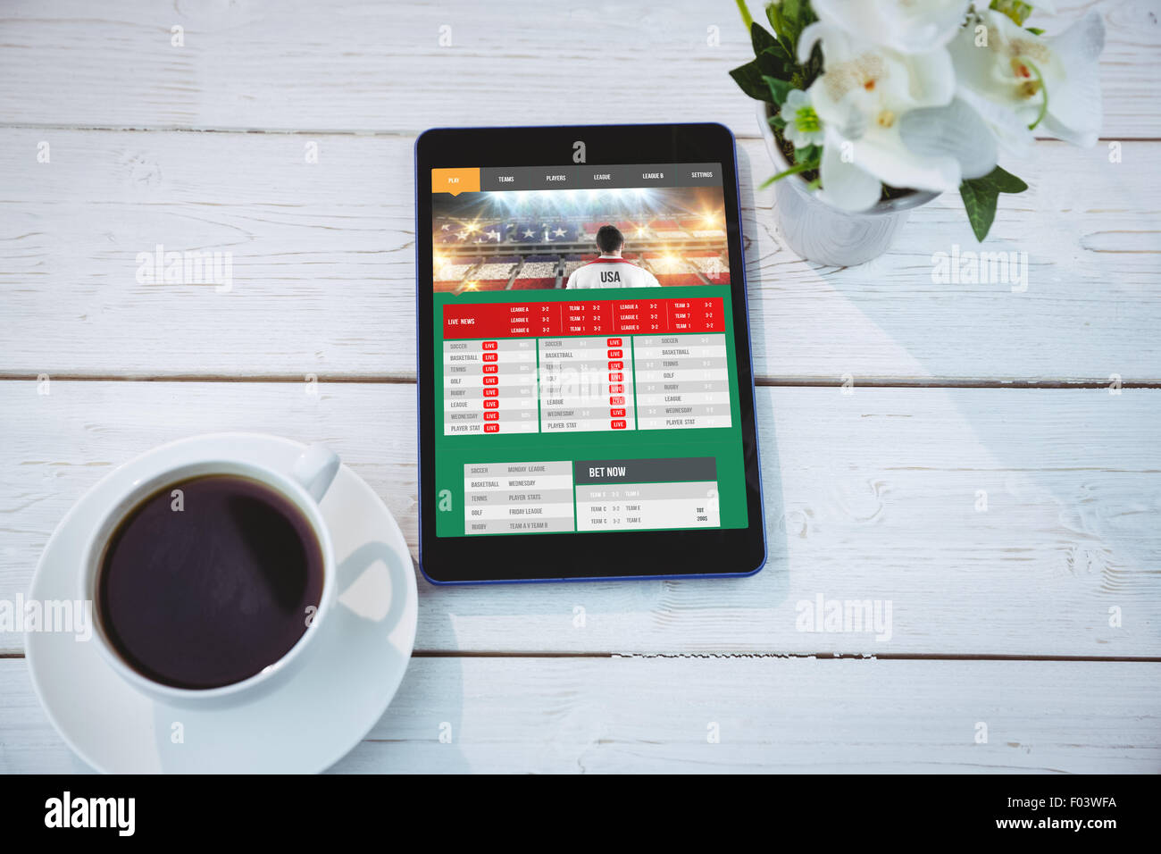 Composite image of gambling app screen Stock Photo - Alamy