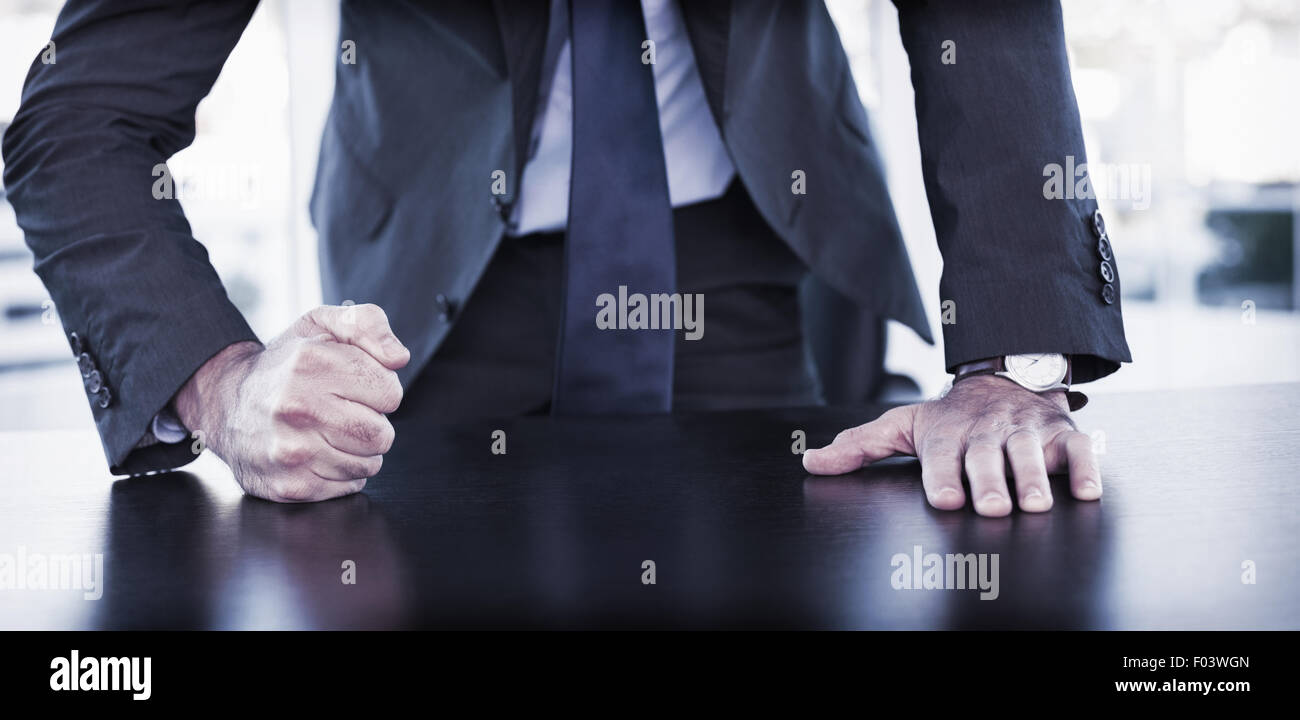 Angry businessman thump the table Stock Photo - Alamy
