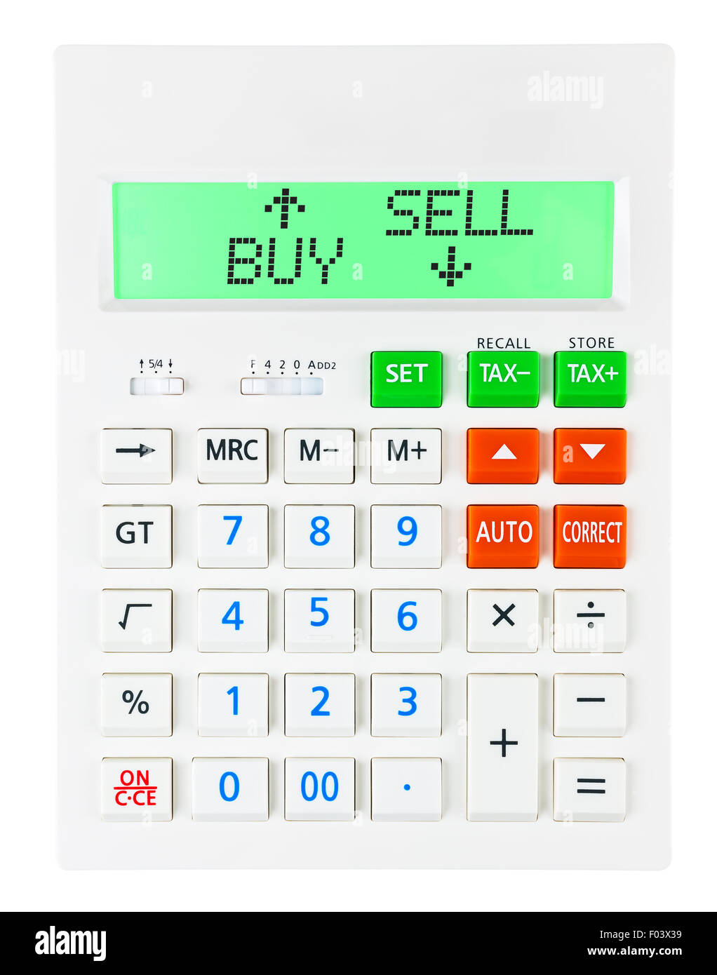 Calculator with BUY SELL Stock Photo - Alamy