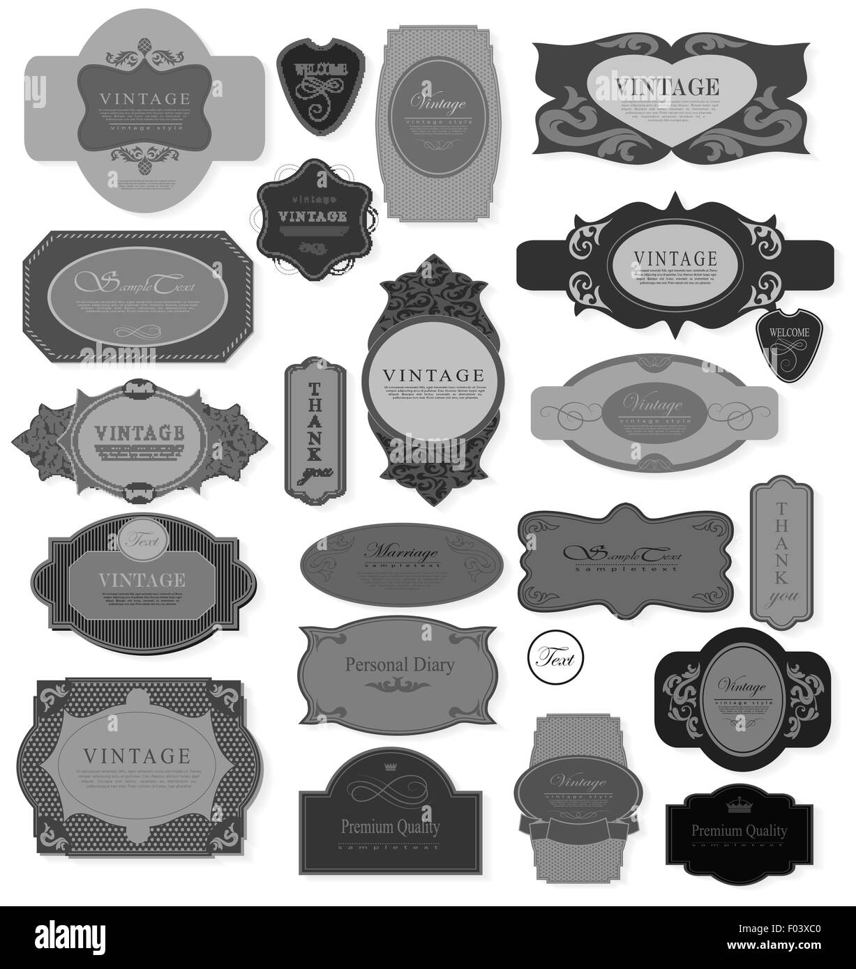 set retro vintage ribbons and label Stock Vector Image & Art - Alamy