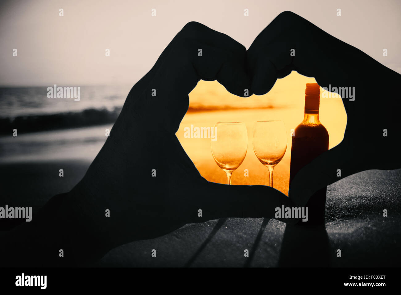 Couple making heart shape hands hi-res stock photography and images - Alamy