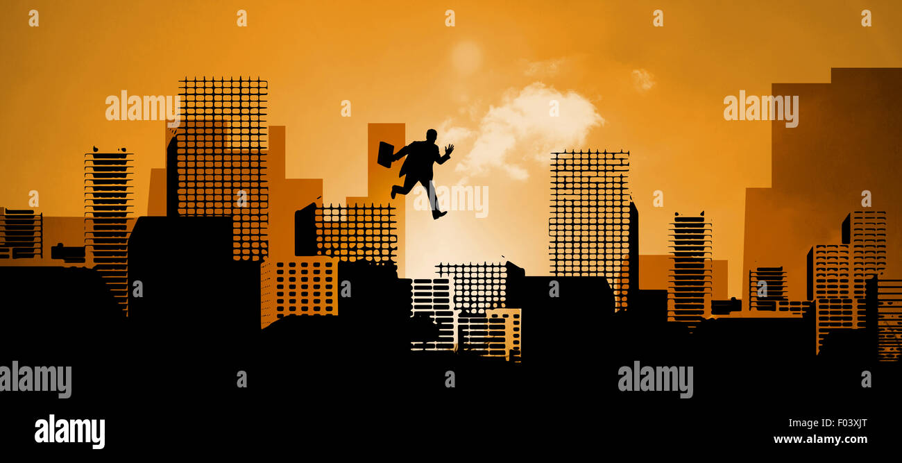 Composite image of businessman stepping Stock Photo - Alamy