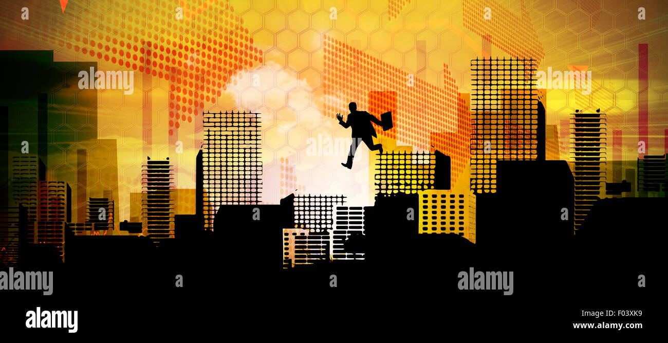 Composite image of businessman stepping Stock Photo - Alamy