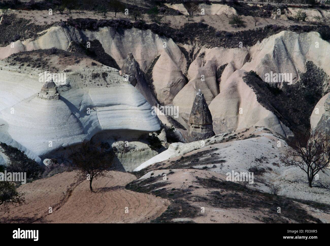 Eroded volcanic tuff formations, Cappadocia, Turkey Stock Photo - Alamy