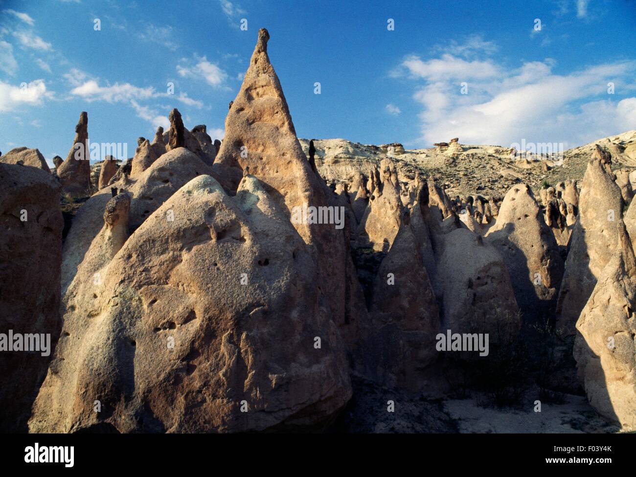 The so-called Fairy Chimneys, pyramidal tuff formations, Zelve, Goreme ...