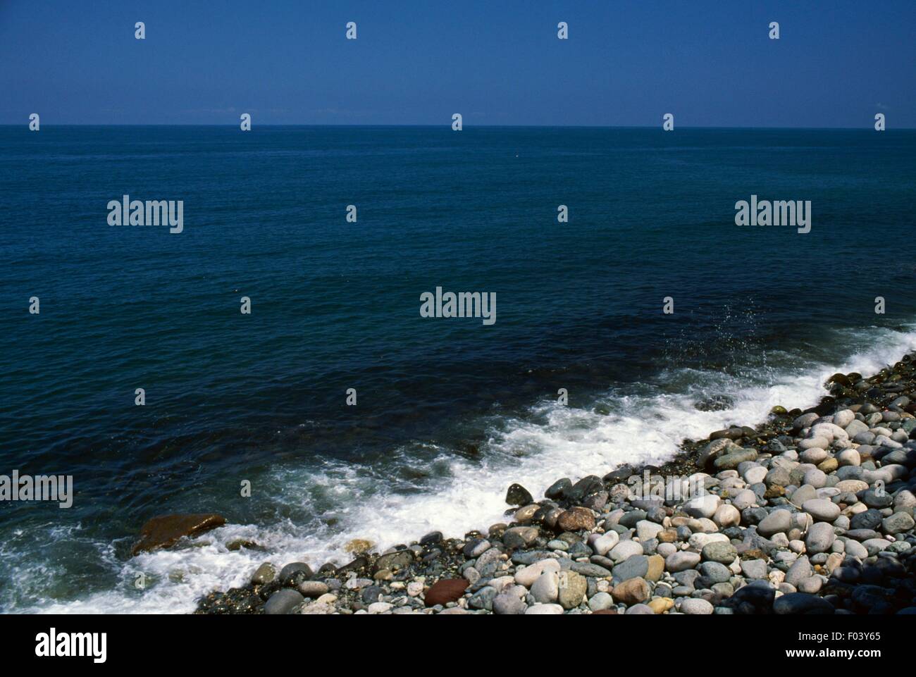 Pebble beach on the Black Sea between Trabzon and Hopa, Turkey Stock ...