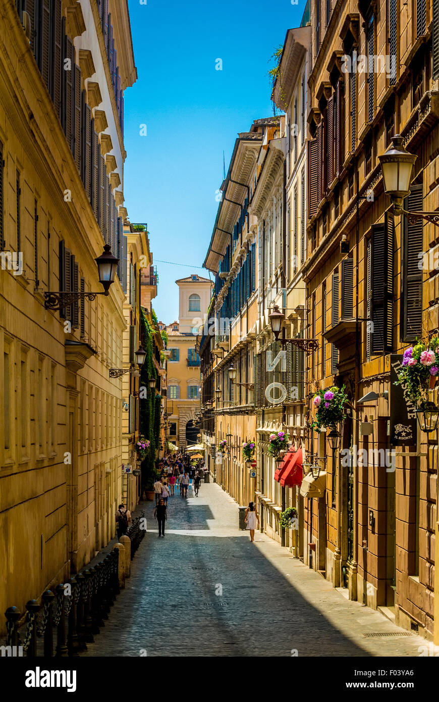 A typical street in the centre of Rome Stock Photo - Alamy