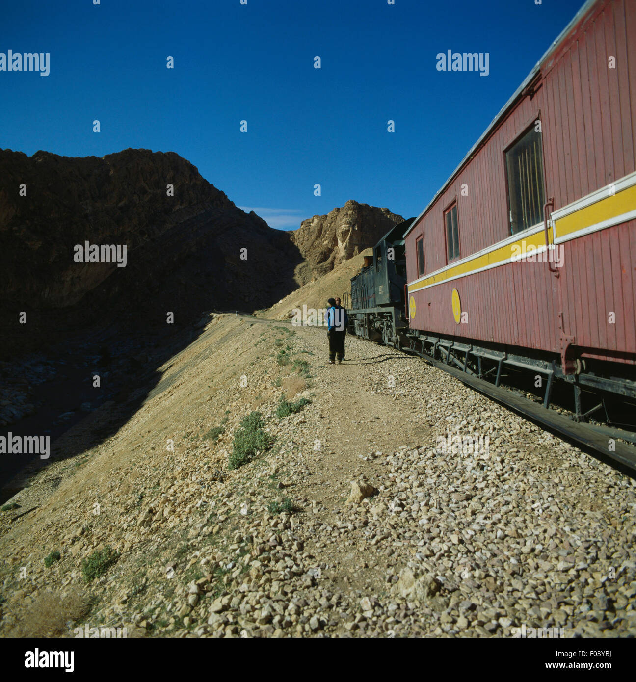 The Lezard rouge (Red Lizard), touristic train leading to Selja Gorges ...