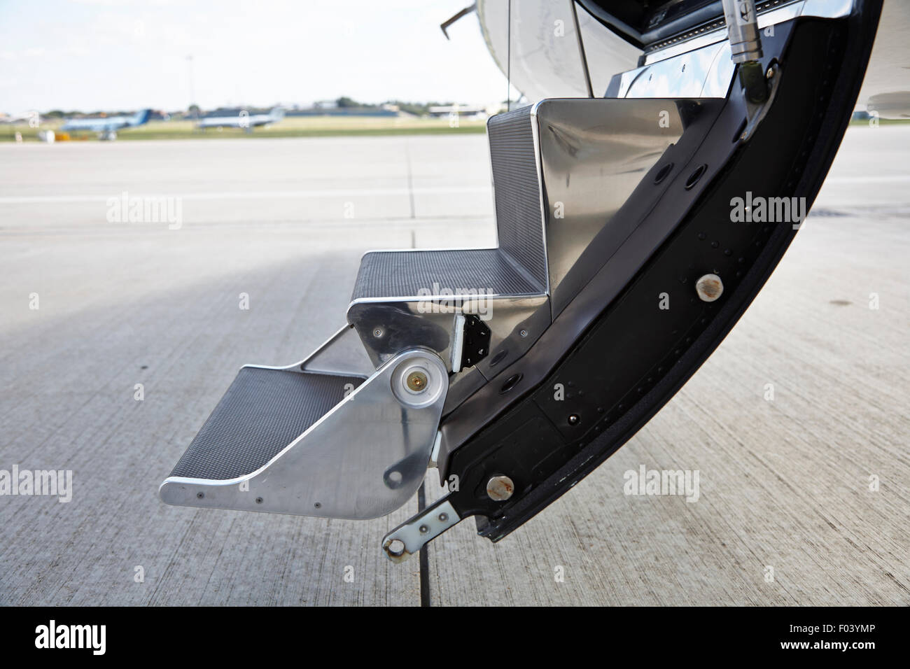 Steps of an aircraft leading up to a private jet Stock Photo - Alamy