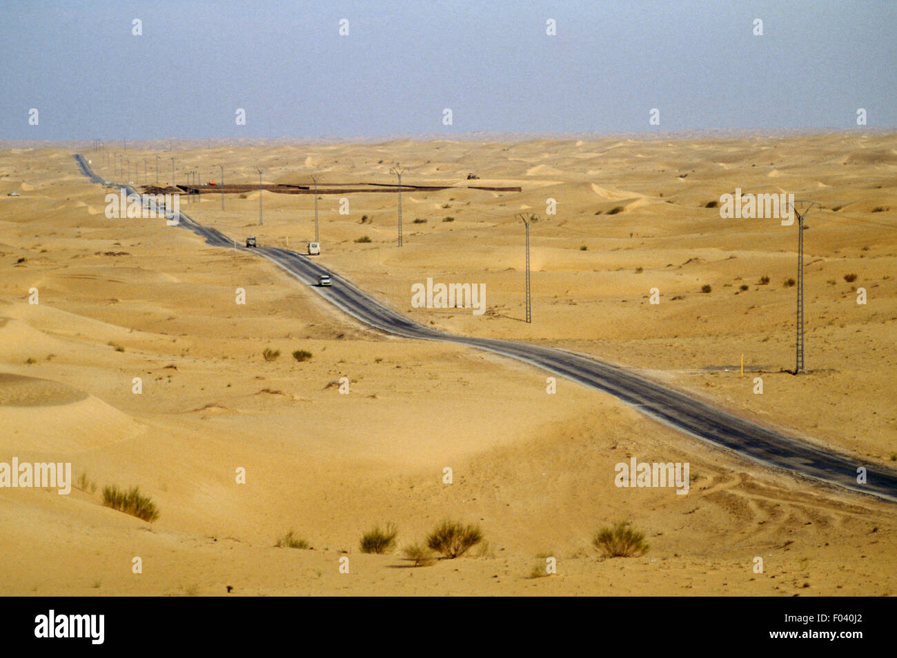 Road near El Oued, Sahara Desert, Algeria Stock Photo - Alamy