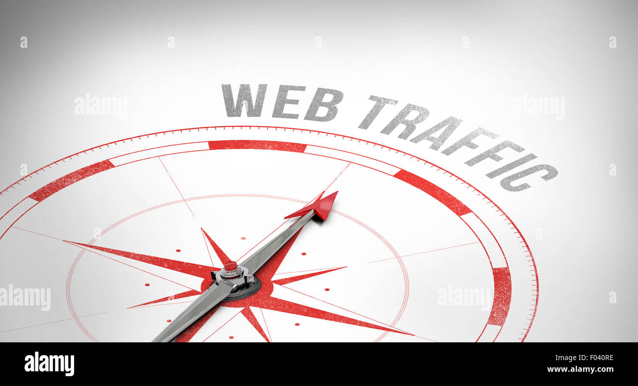 Web traffic against compass Stock Photo - Alamy